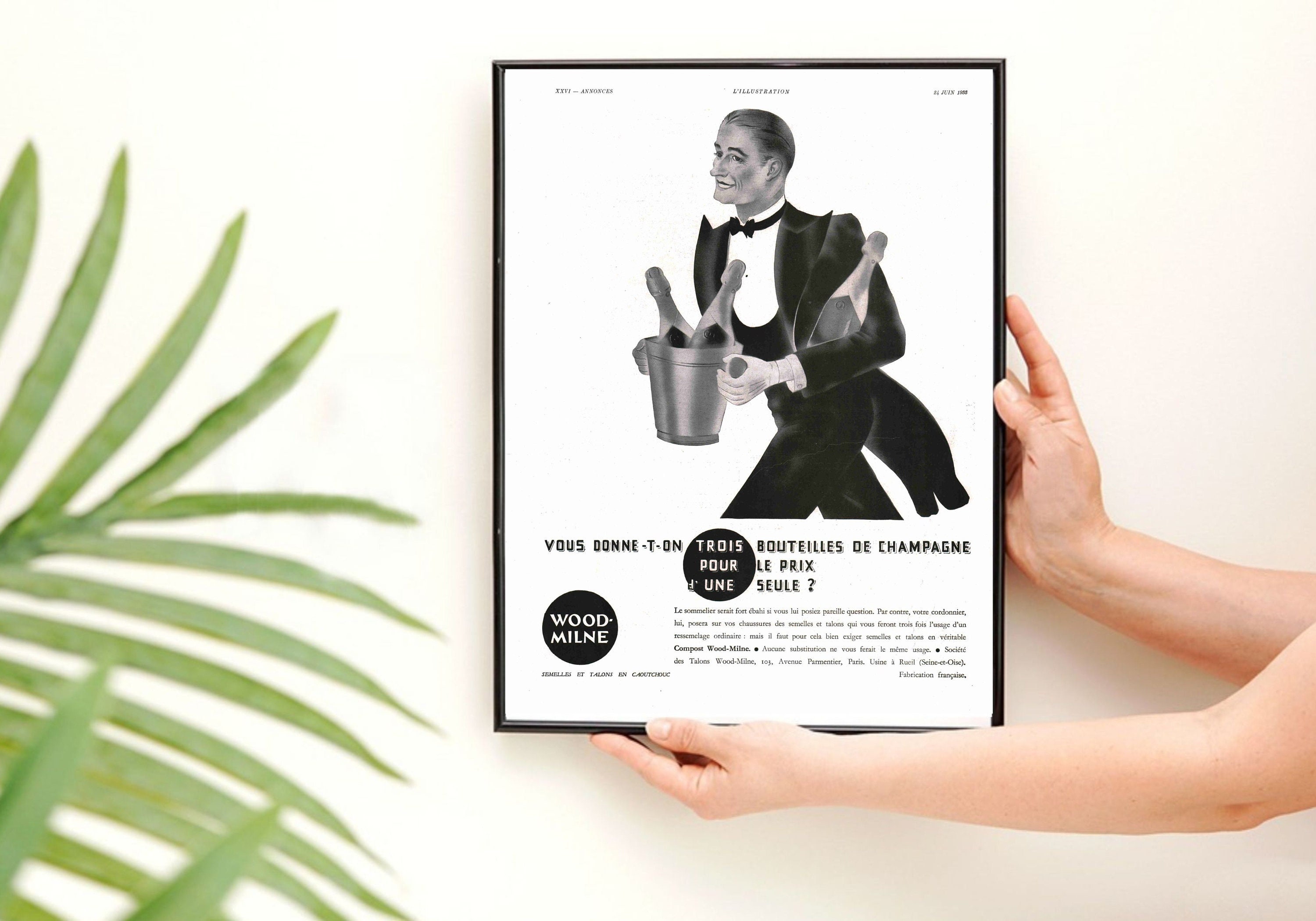 Champagne Sommelier / Renault Cars, Double-sided Vintage Poster. 1933 ...