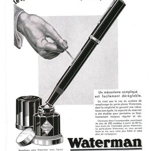 Waterman Fountain Pen and Ink / Burma Jewelry, Double-sided Vintage ...