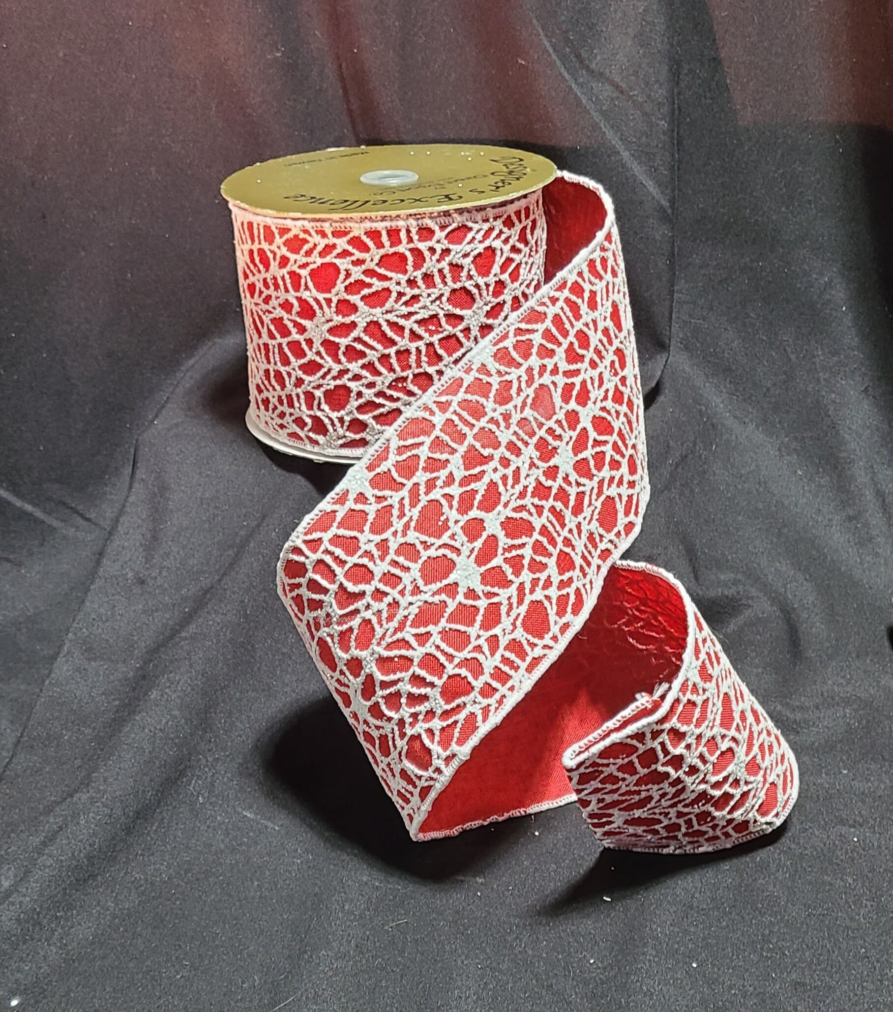 10 Yards, 4-inch Designer Excellence Ribbon. Luxury Wired Ribbon. Red ...