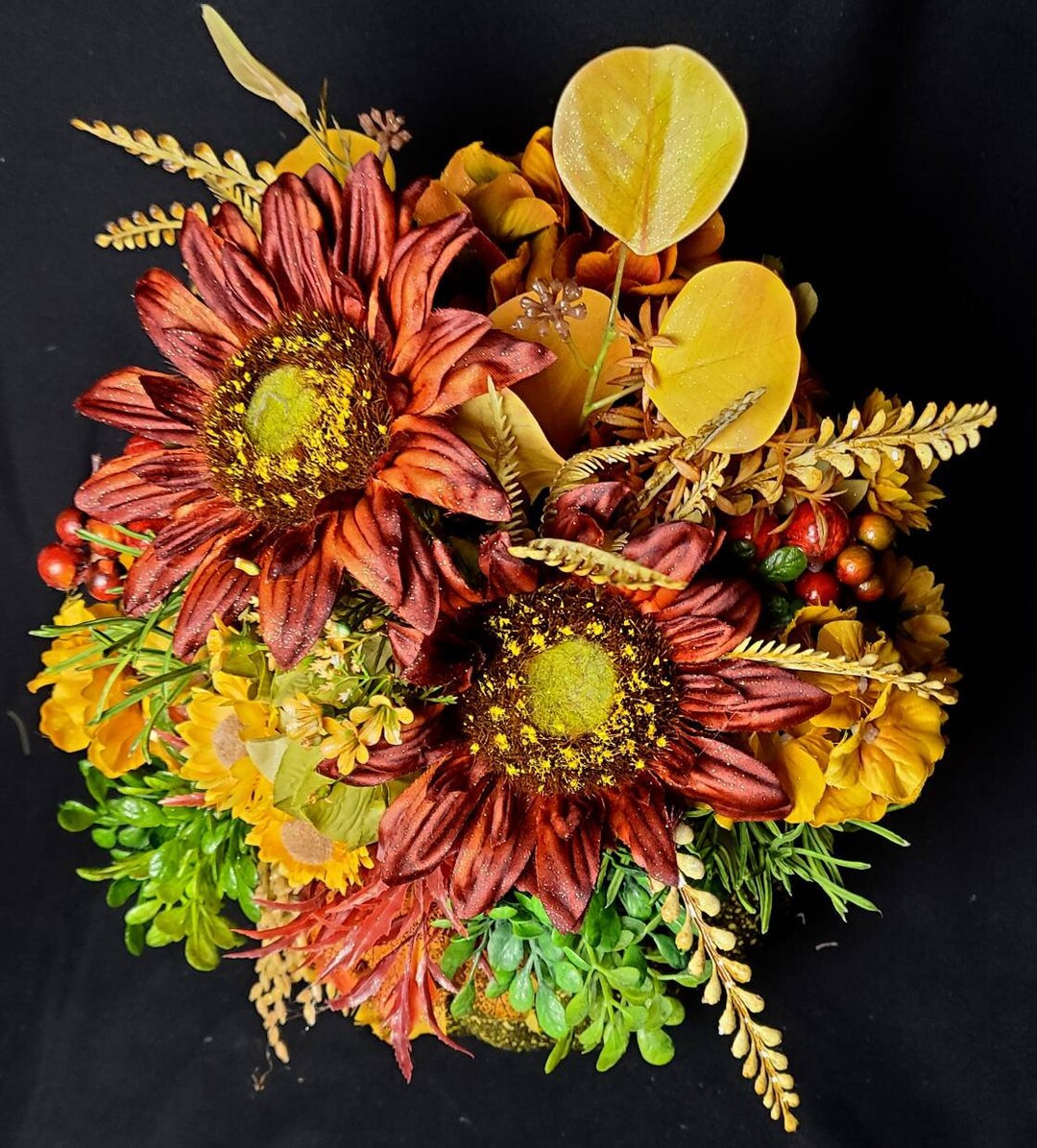 Thanksgiving Table Arrangement, Fall Floral Arrangement, Pumpkin Decor ...