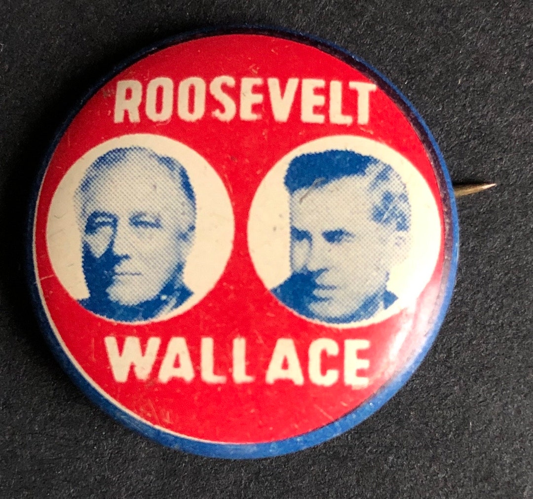 1940 Presidential Campaign Pinback Button, Franklin D. Roosevelt Henry ...