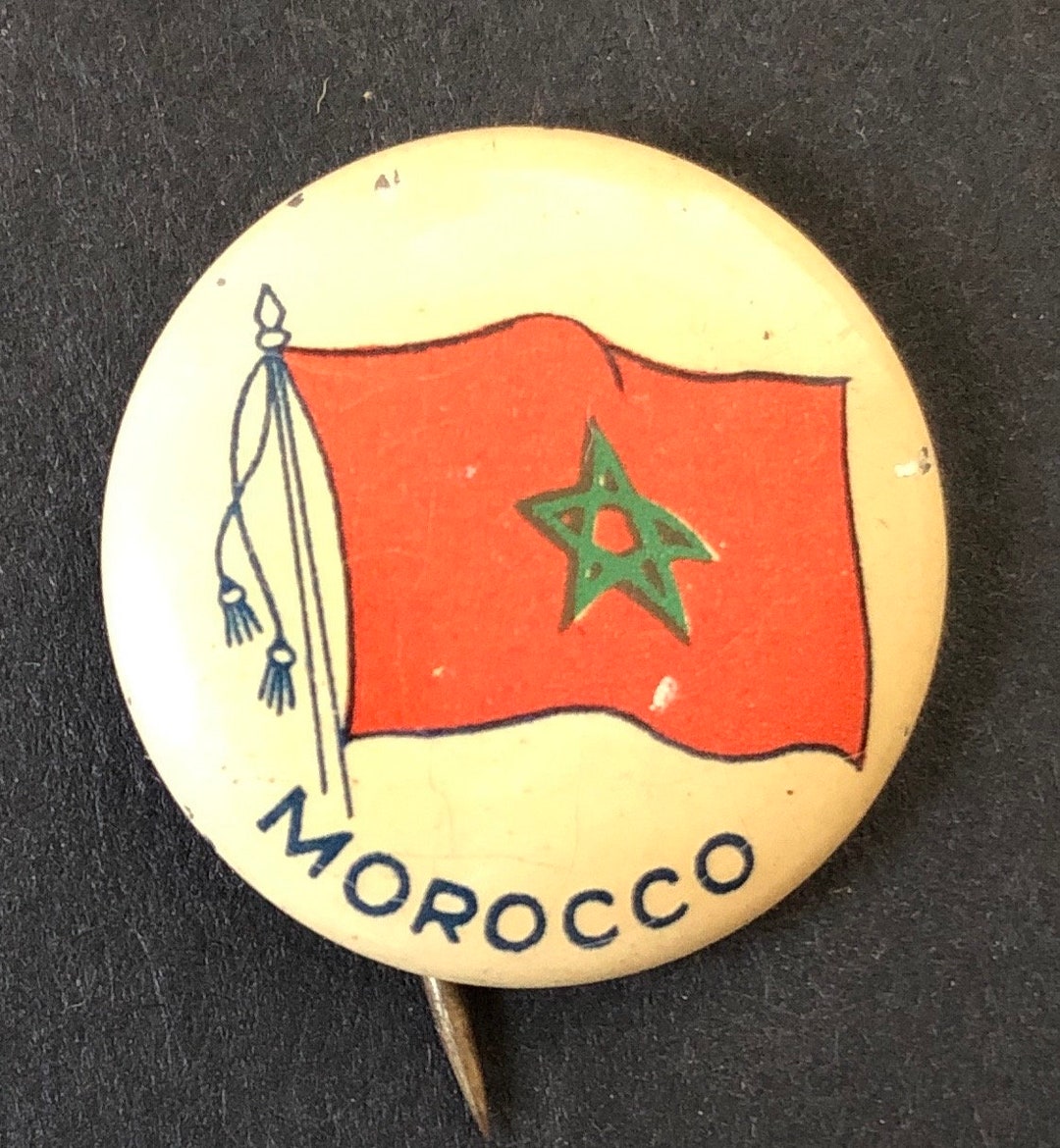 C. 1920 Pinback Button, Flag of Morocco - Etsy