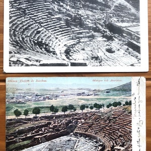 1908 Two Postcards, Greek Ruins, Theatre of Dionysus, Athens Greece - Etsy