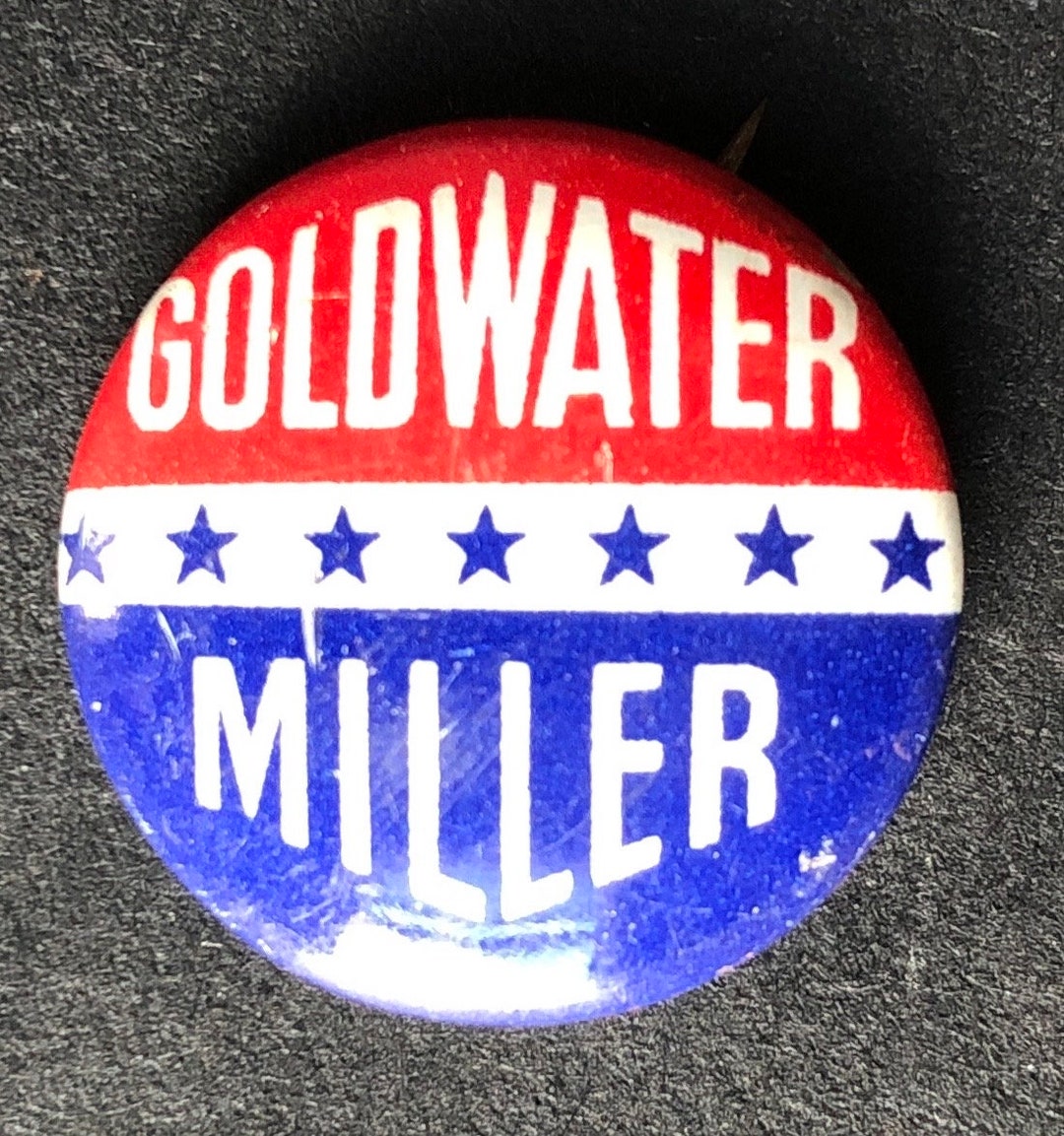 1964 Pinback Button, Red, White and Blue Goldwater & Miller - Etsy
