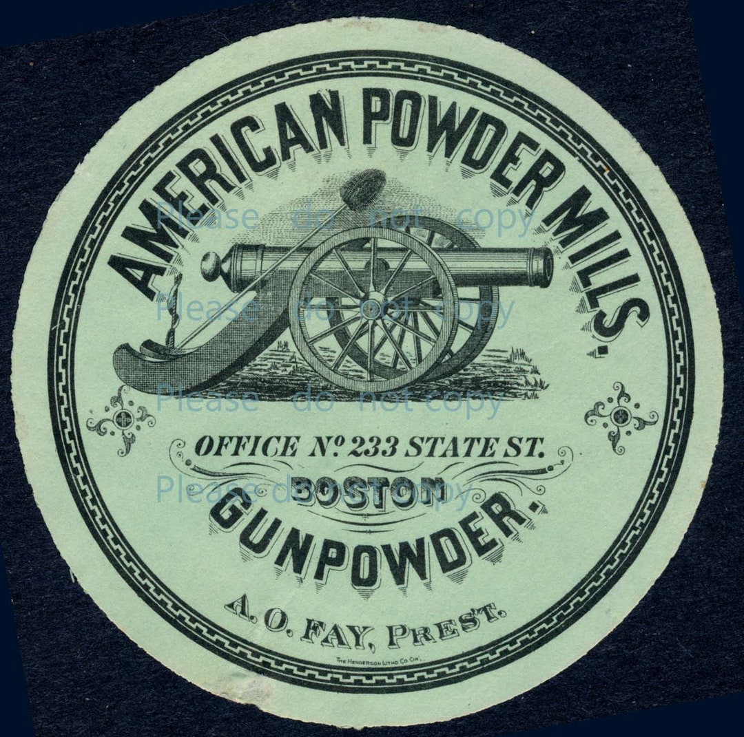 C. 1890 Label, American Gunpowder Company in Boston, No.2 - Etsy