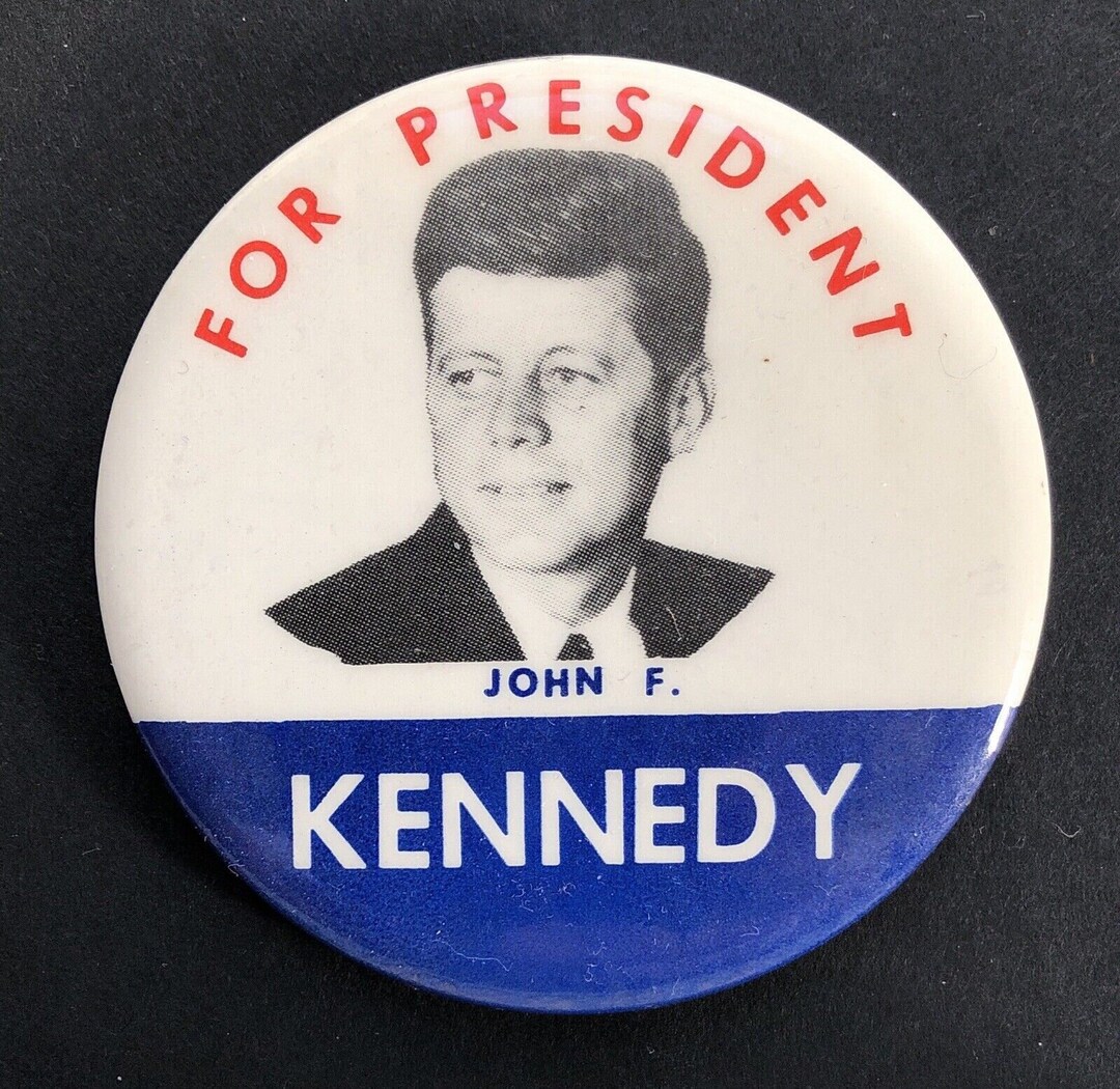 1960 Pinback Button John F. Kennedy for President 2 - Etsy