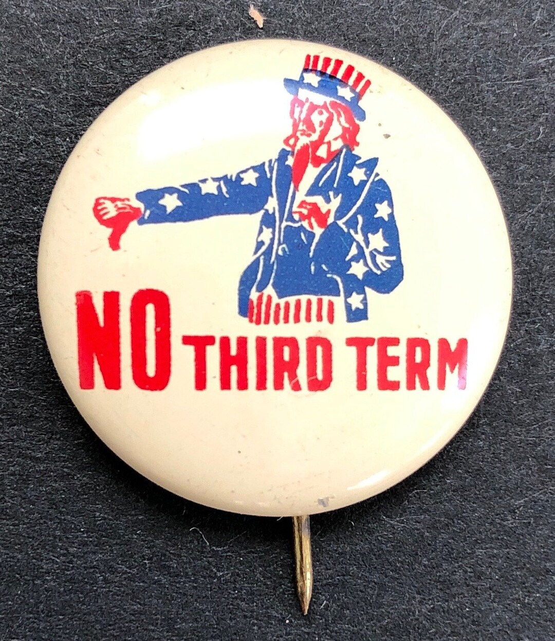 1940 Pinback Button, Anti-roosevelt, Uncle Sam Says No Third Term - Etsy