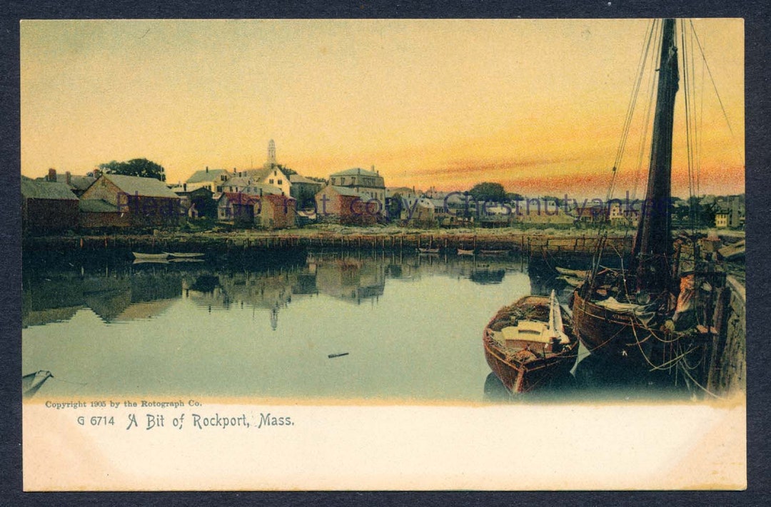 1905 Rotograph Postcard, Harbor View, Sailboats, Early Morning in ...