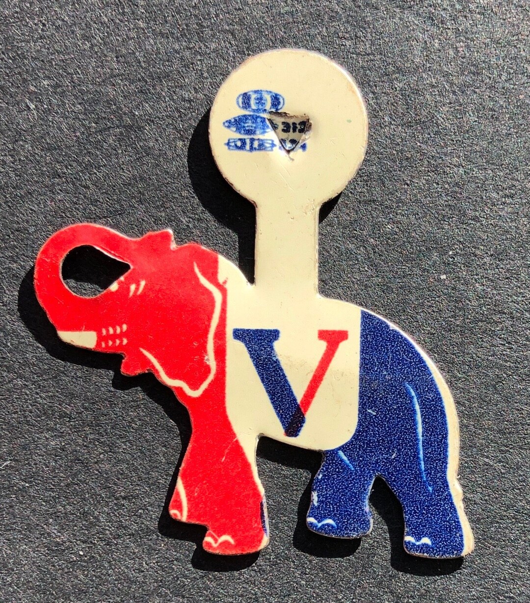 WWII Lapel Pin, Republican GOP Elephant, V for Victory - Etsy