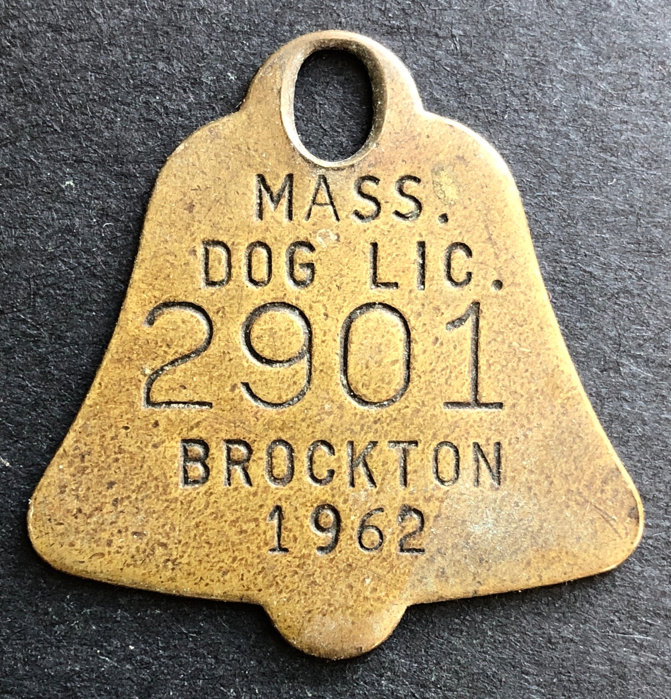 Vintage 1962 Metal Dog License Tag for Dog Collar, Brockton ...