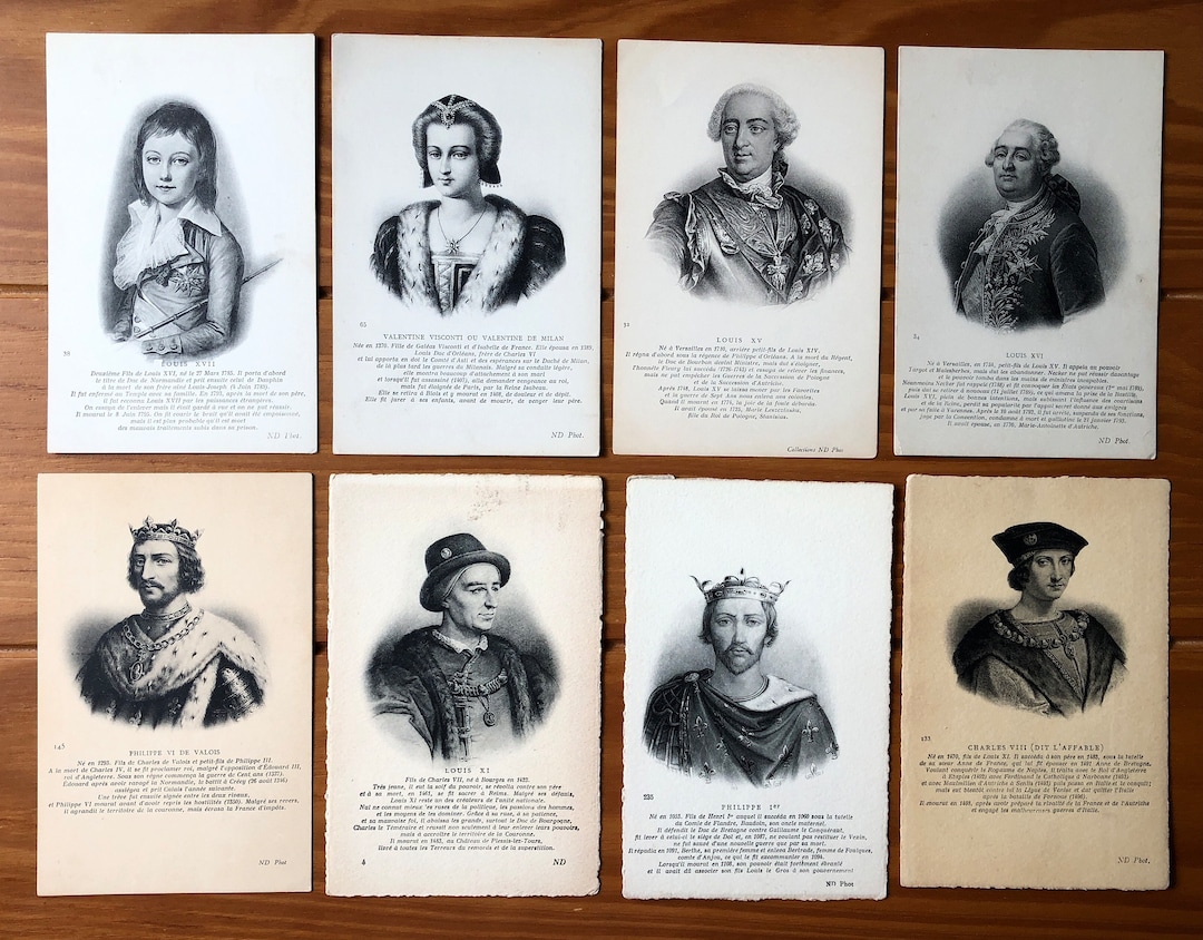 Eight C. 1910 Postcards Depicting French Royalty, Monarchy of France - Etsy