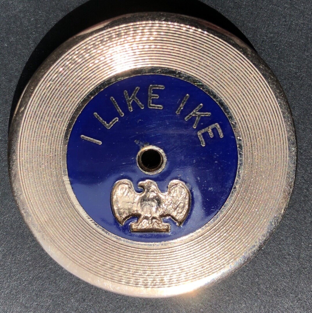 1950s Brooch Pin Gold and Blue Record With Eagle I Like Ike - Etsy