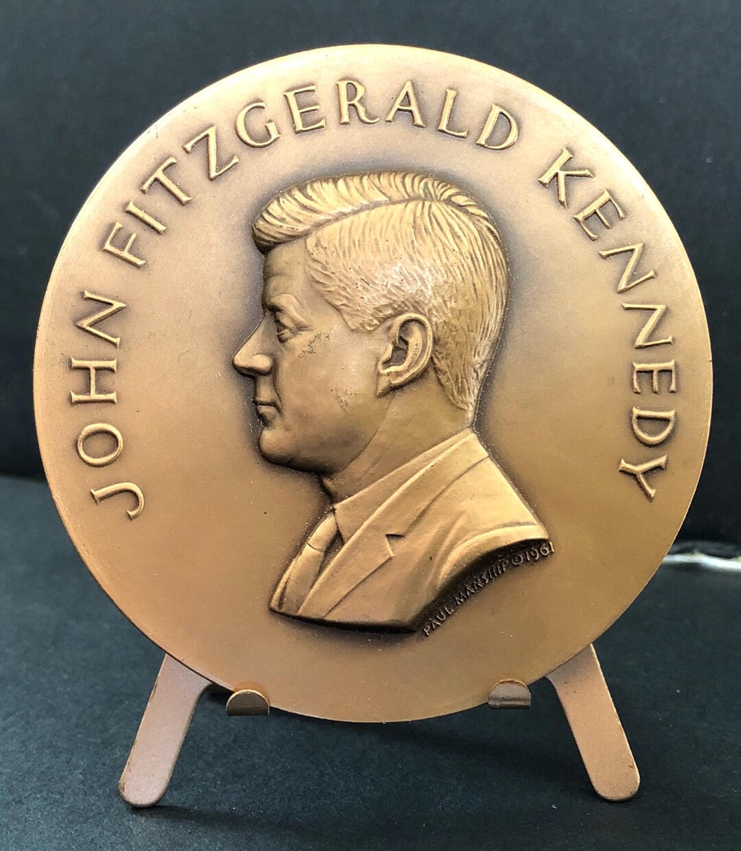 1961 President John F. Kennedy Medal, Bronze, 2 3/4” Inch Medal With ...