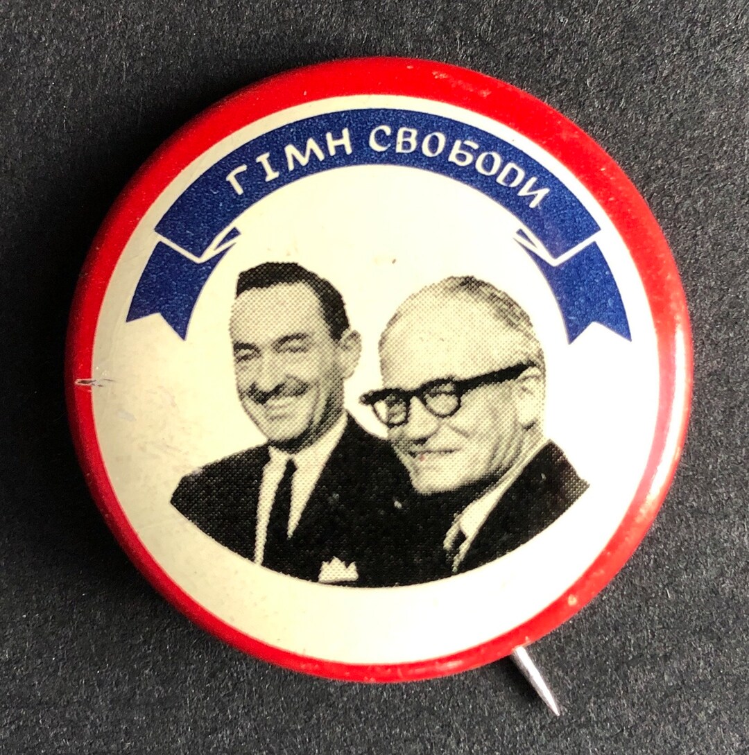 1964 Pinback Button, Portraits of Barry Goldwater & William Miller ...
