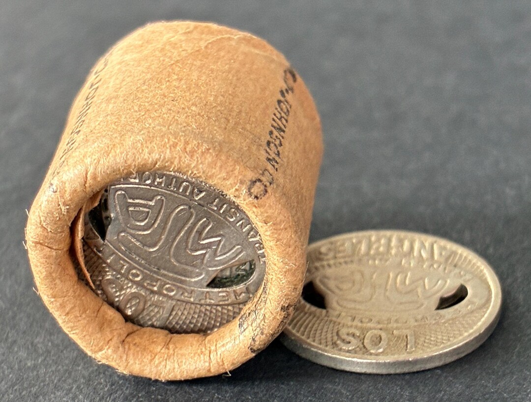 Vintage Los Angeles California Roll of MTA Transit Tokens & One Single ...