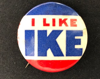 Vintage We Like Ike 1952 U.S. Presidential Dwight Eisenhower 7/8 ...