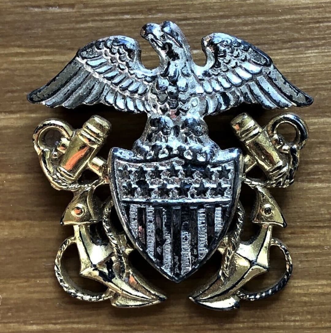 WWII Sterling Silver US Navy Overseas Hat Badge by Meyer - Etsy