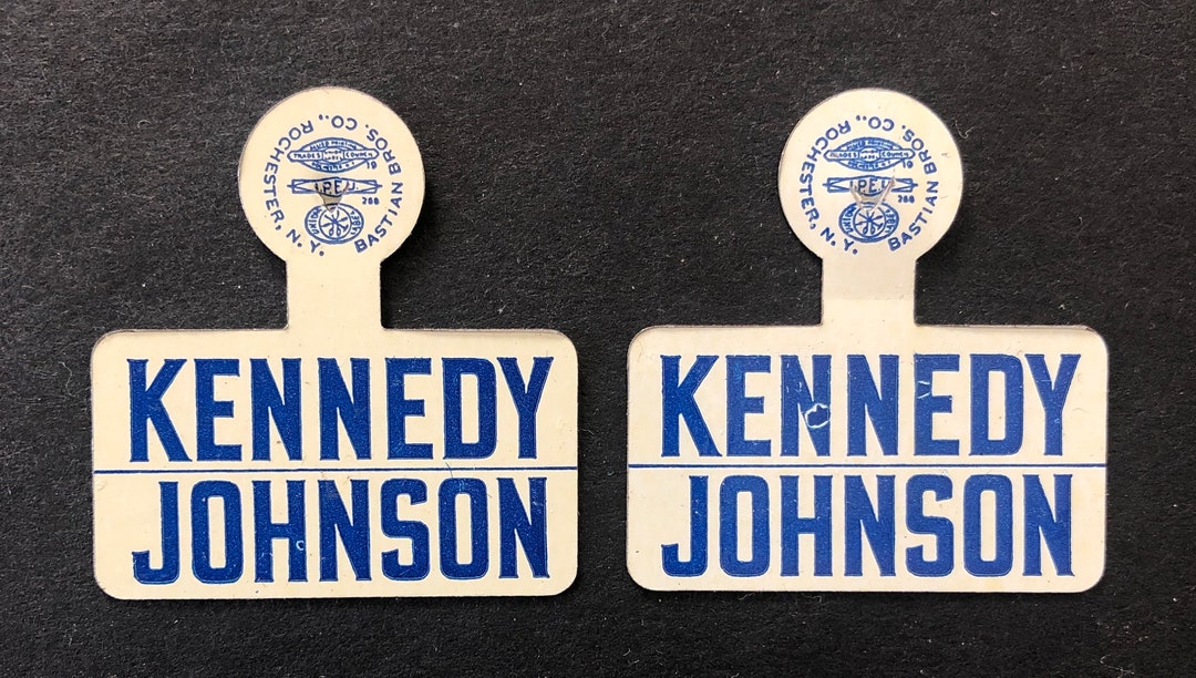 1960 Pair of Lapel Tabs, Kennedy and Johnson Presidential Campaign - Etsy