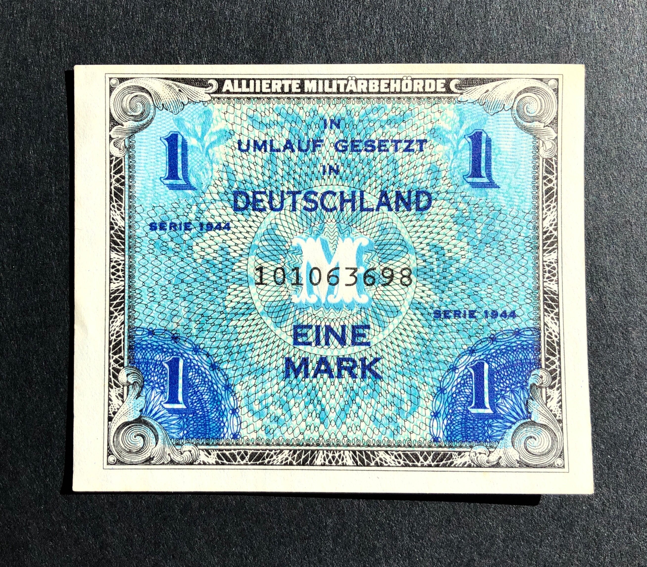 WWII Allied Military Currency, One German Mark, Eine Mark, 1944 ...