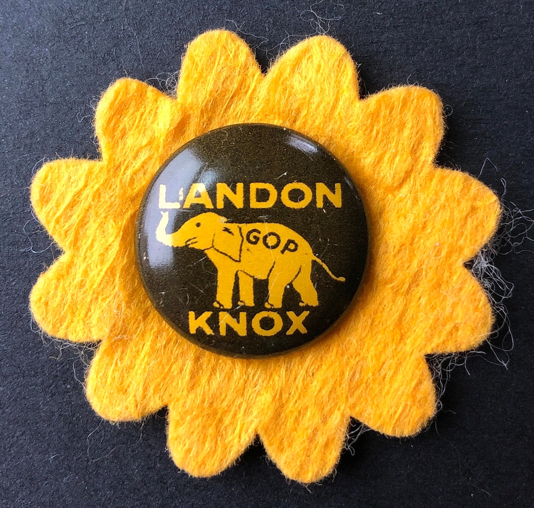 1936 Presidentail Campaign Sunflower Pinback Button, Republican Alf ...