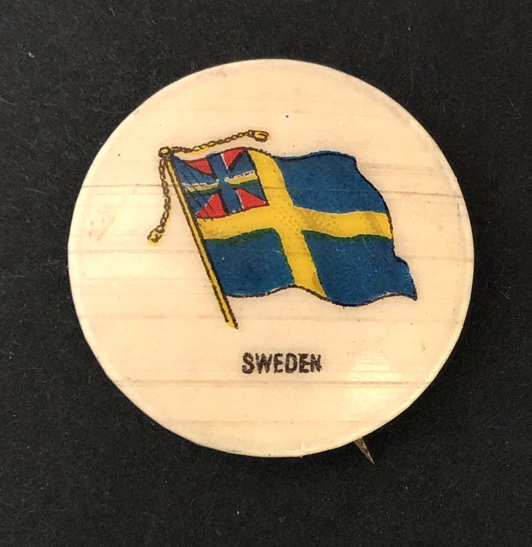 1896 Pinback Button, Flag of Sweden - Etsy