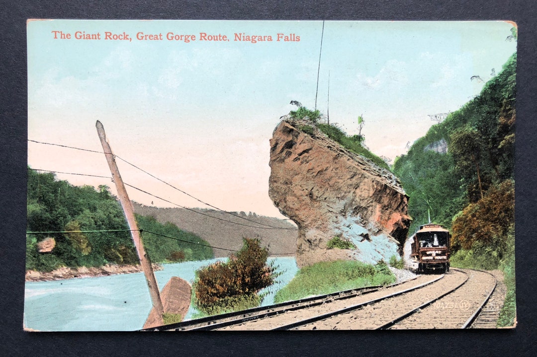 C. 1912 Railroad Trolley Passes the Giant Rock, Great Gorge Route ...