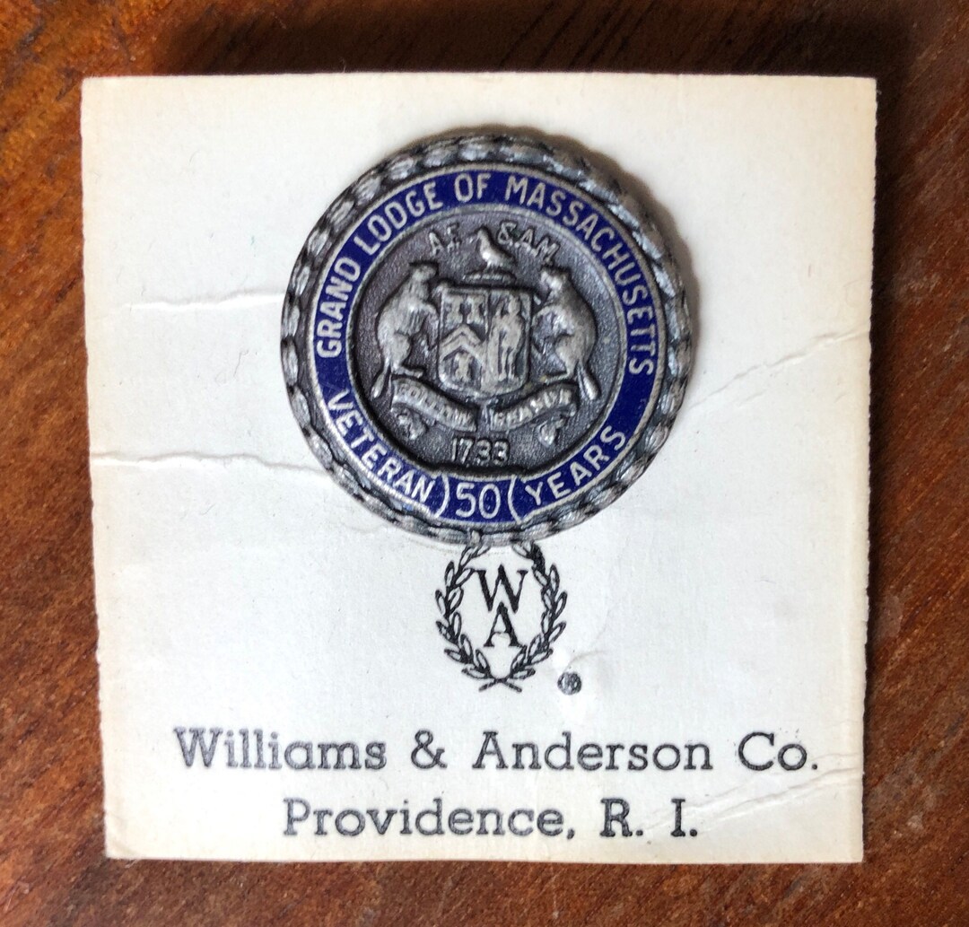 Masonic Grand Lodge of Massachusetts Sterling Silver and Enamel Badge ...
