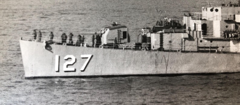 1950 Korean War US Navy USS Begor Offshore During Demolition Hungham ...