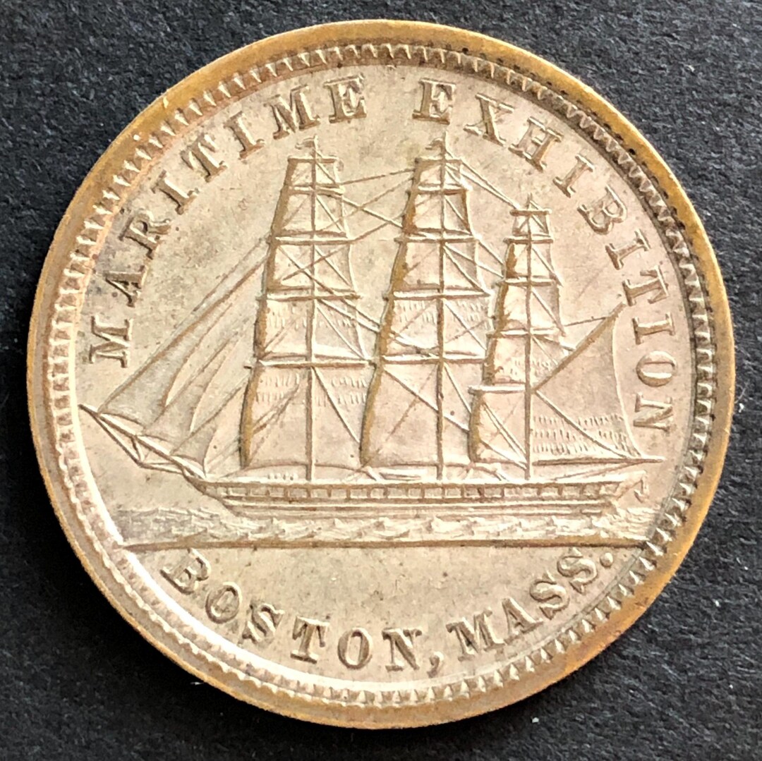 1890 Medal or Token, International Maritime Exhibition, Boston - Etsy