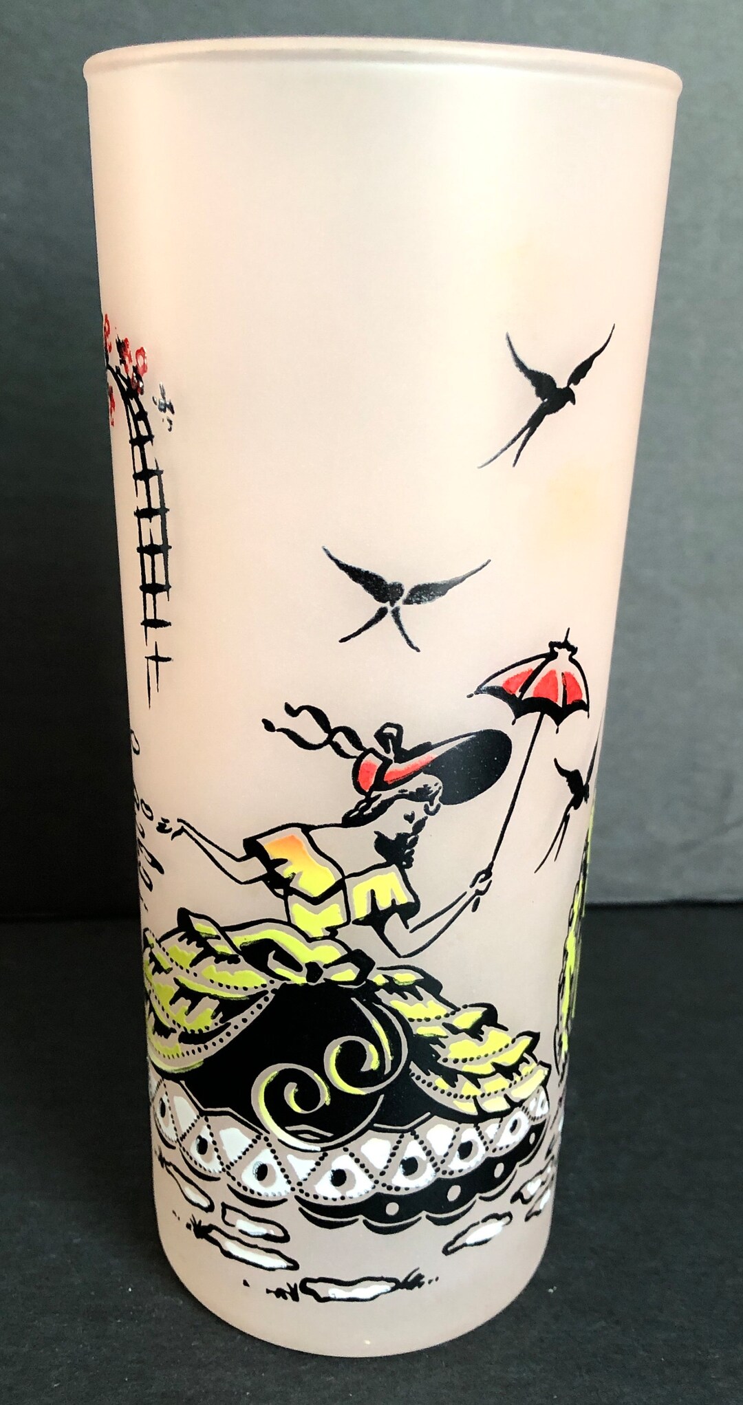 1950s Southern Belle Frosted Highball Glass, Pink - Etsy