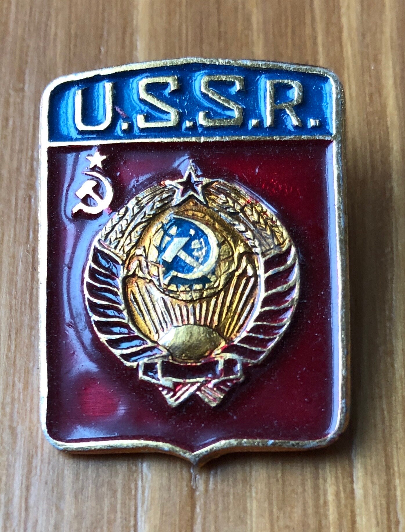 Vintage Red, Silver & Blue USSR Pinback Button, Communist Russia - Etsy