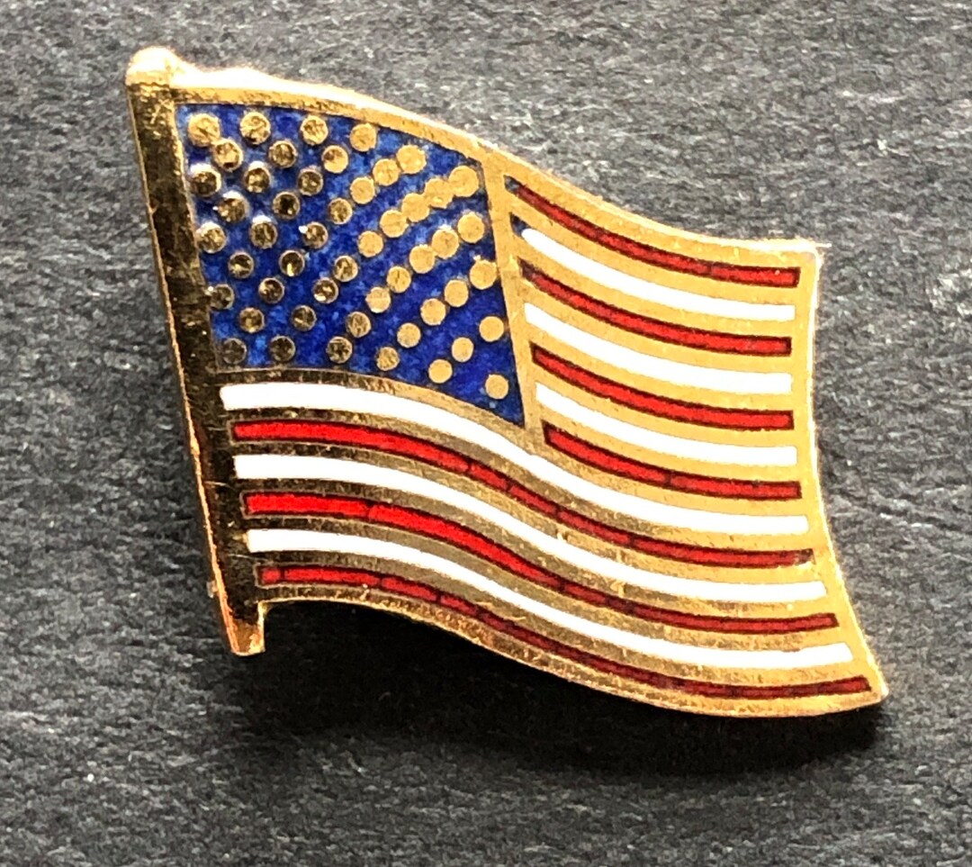 Enamel Pinback, Flag of the United States of America - Etsy