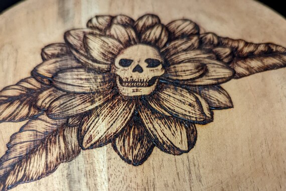 Chrysanthemum And Skull Tattoo