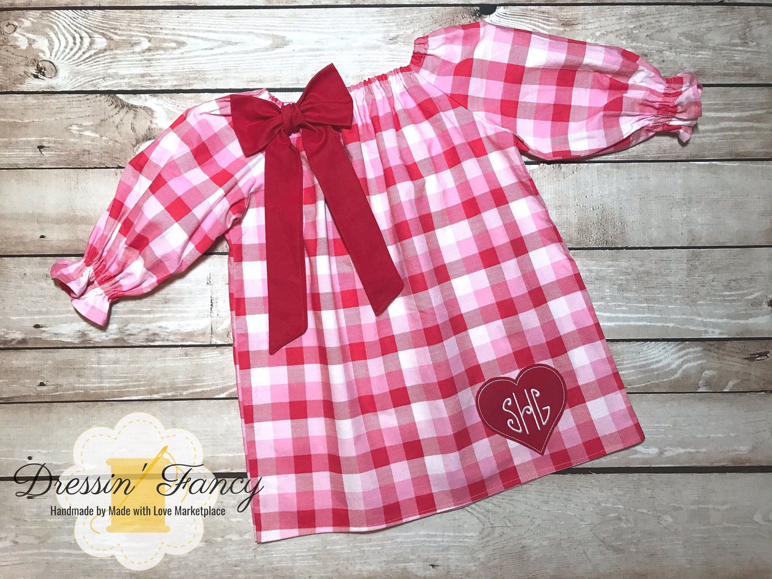 Girls Valentine Dress, Girls Heart Dress, Girls Monogram Dress, Girls ...