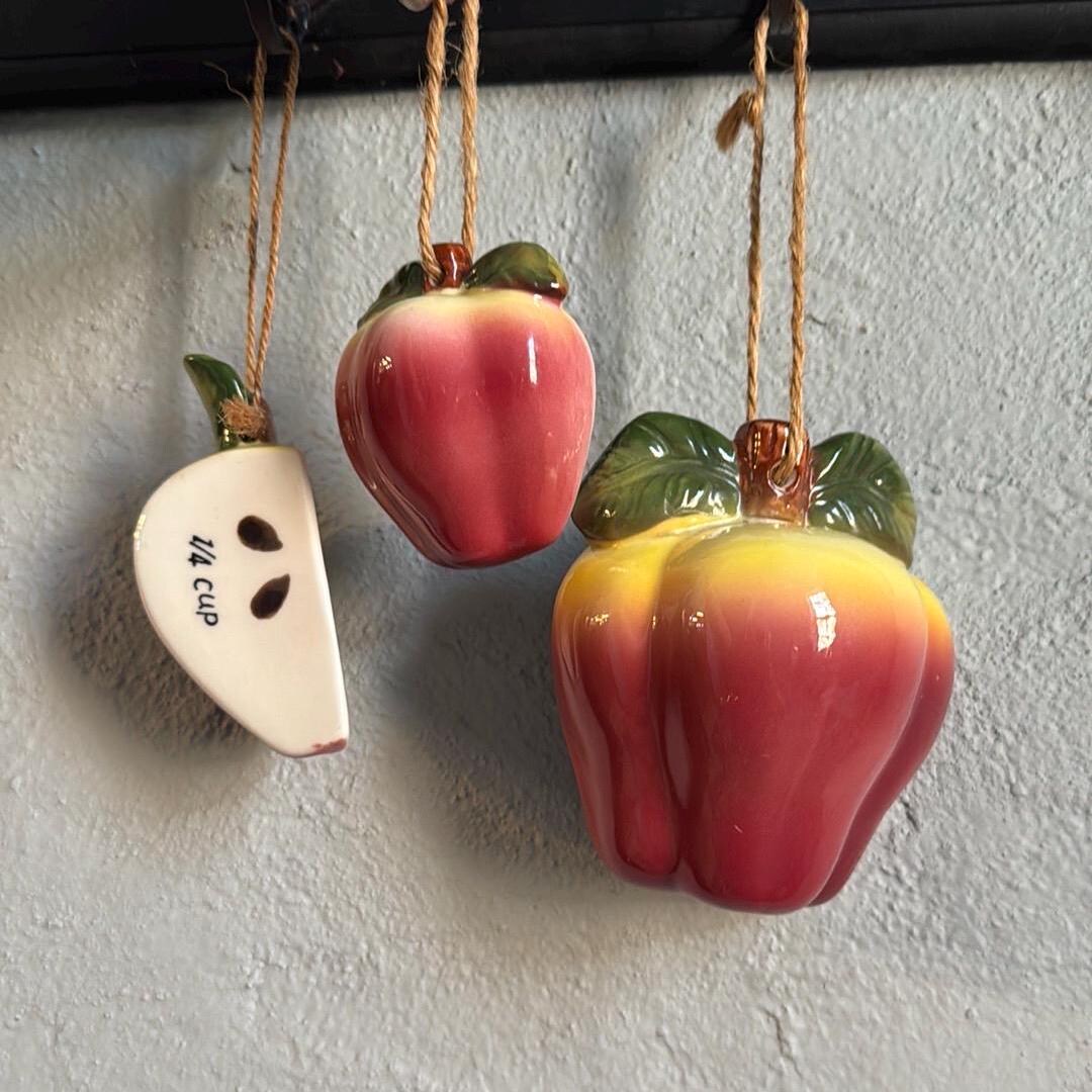 Set of 3 Hanging Cute Vintage Red Apple Measuring Cups - Etsy