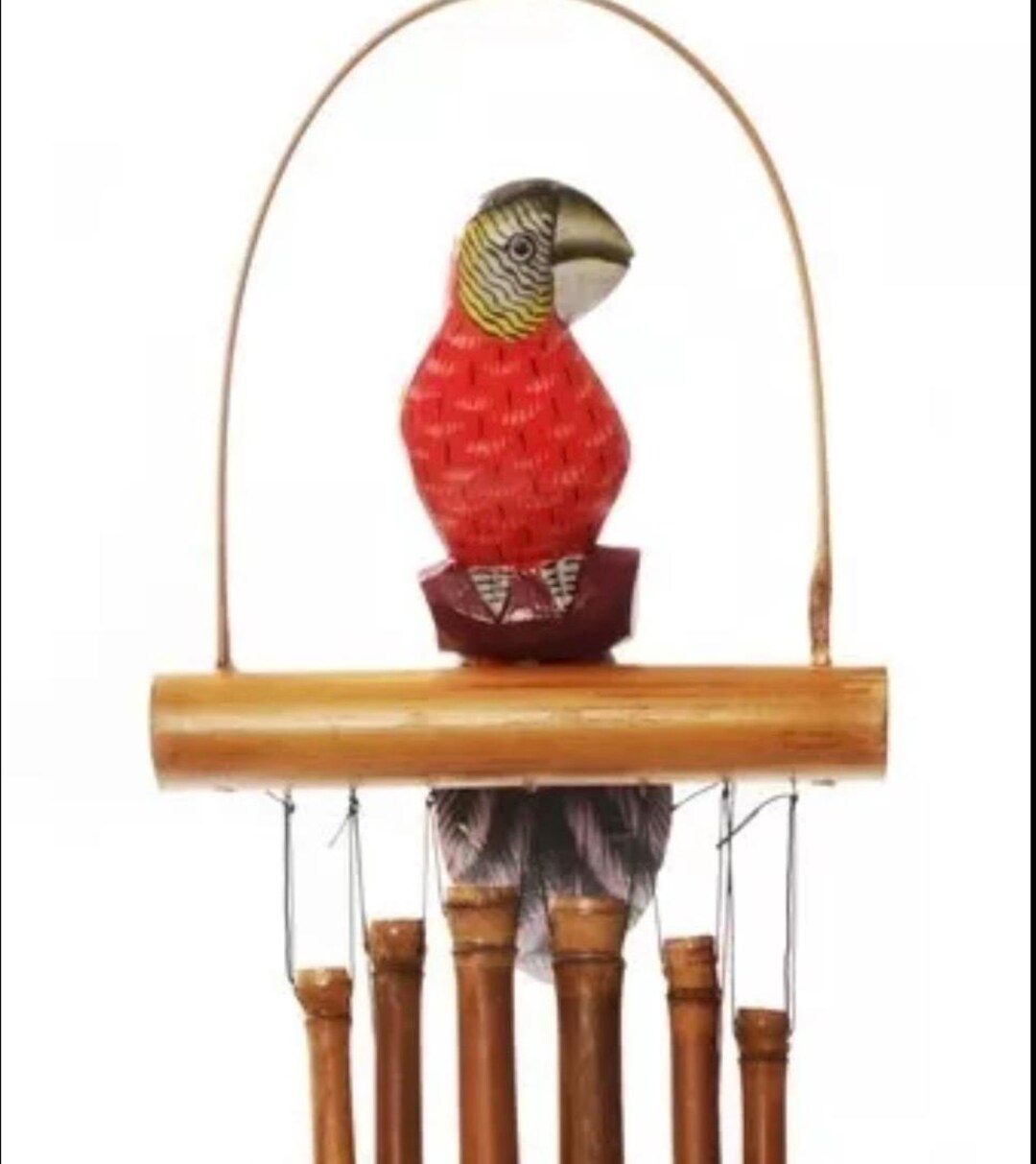 Bamboo Wooden Parrot Wind Chime Multicolor Hand Painted - Etsy