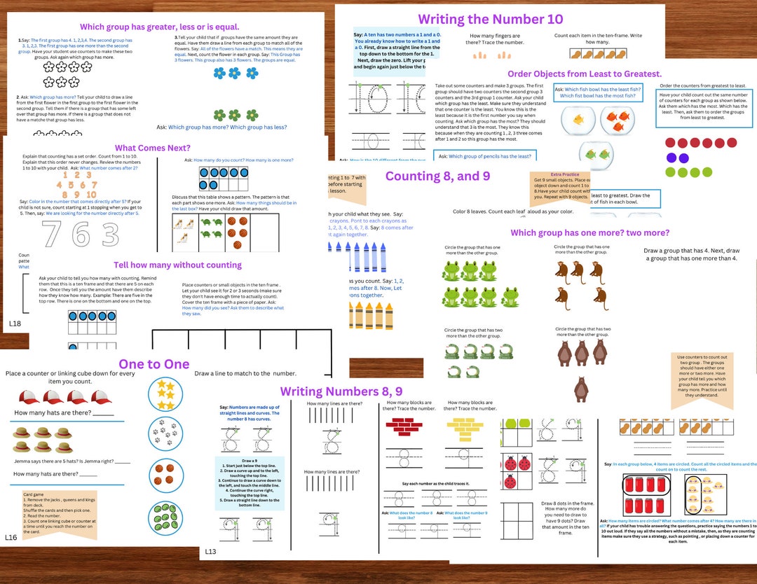 Kindergarten Curriculum, Numbers, Counting, One More, Greater Than ...