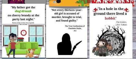 Book Poster Quotes Incredible First Lines From Middle School | Etsy