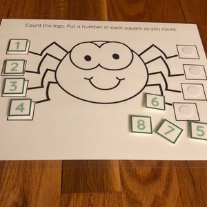 Counting Game, Itsy Bitsy Spider Counting Practice Game Plus Poster ...