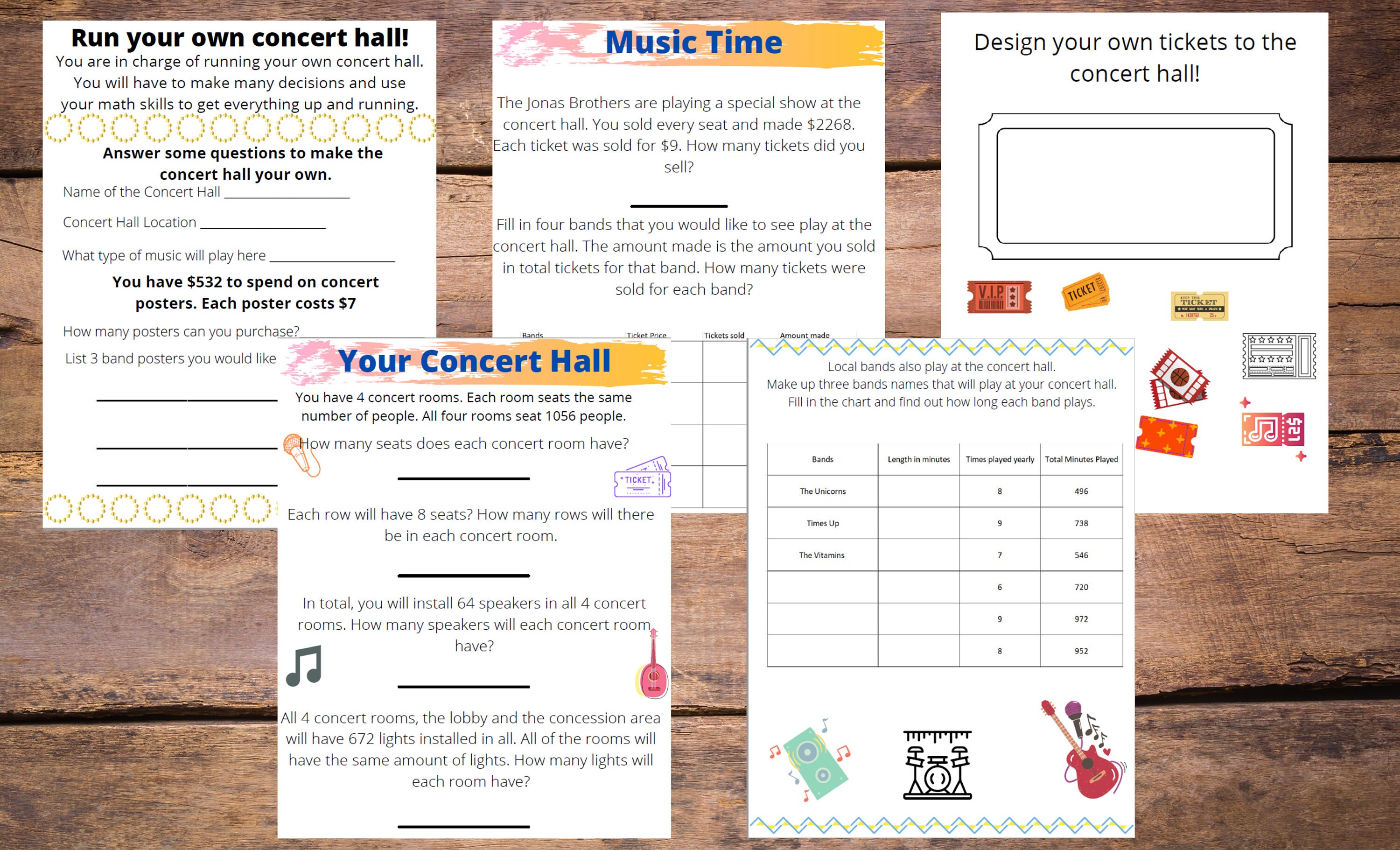 4th Grade Division Project, One Digit Divisors - Etsy Denmark