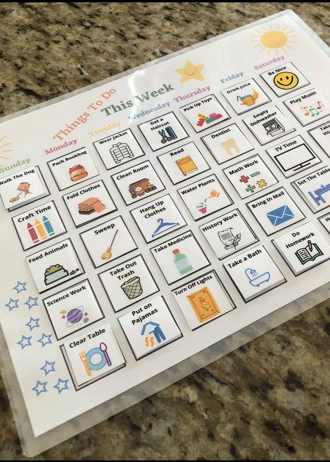 Responsibilities Chart, Weekly Chore Chart, Task List, Printable - Etsy