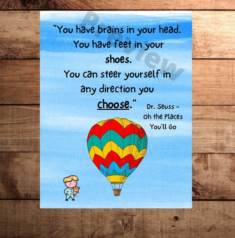 Book Poster, Dr Seuss Oh the Places Youll Go, Elementary Poster ...