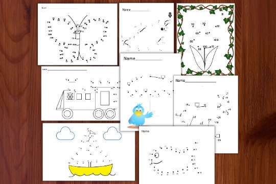 Counting Game, 8 Dot to Dot Worksheets, Practice Counting, Count From ...
