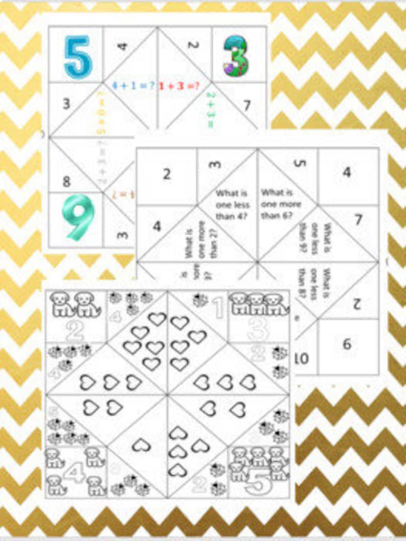 Math Cootie Catcher, Fortune Tellers, Counting On, How Many, One Less ...