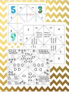 Math Cootie Catcher, Fortune Tellers, Counting On, How Many, One Less ...