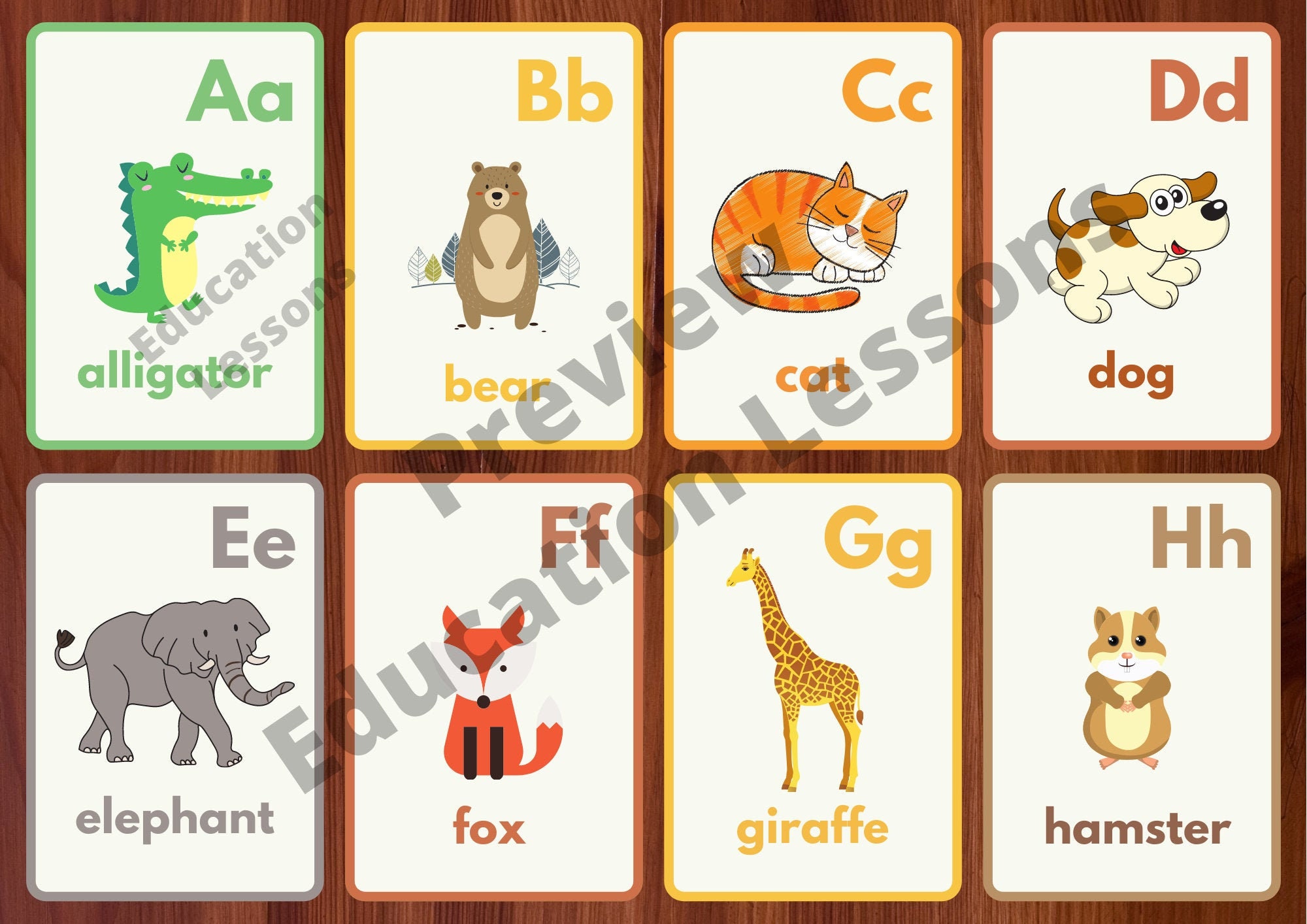Flash Cards, Animal Alphabet Letter Flash Cards - Etsy