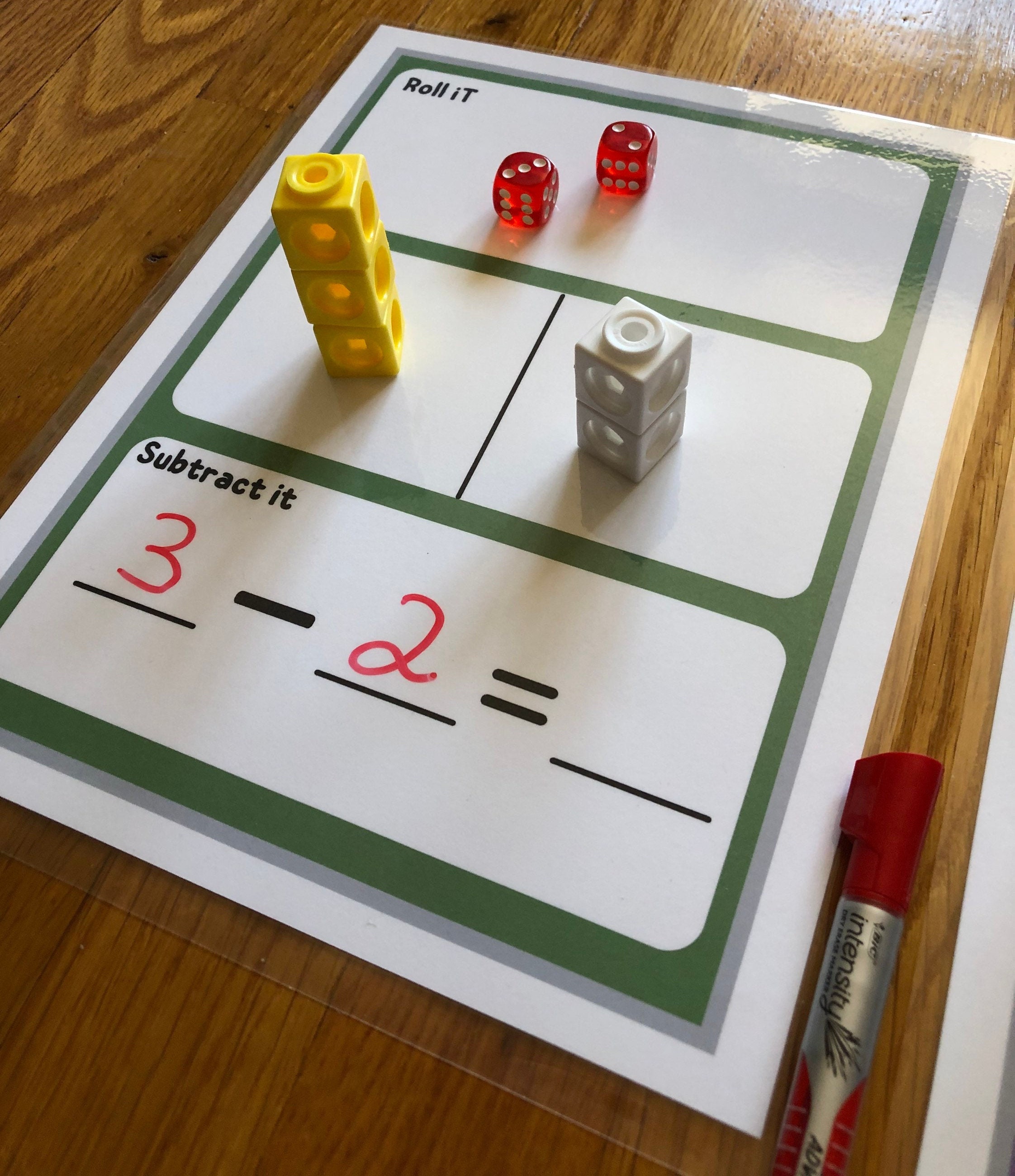 Addition Activity, Subtraction Activity, Math Dice Game Printable ...
