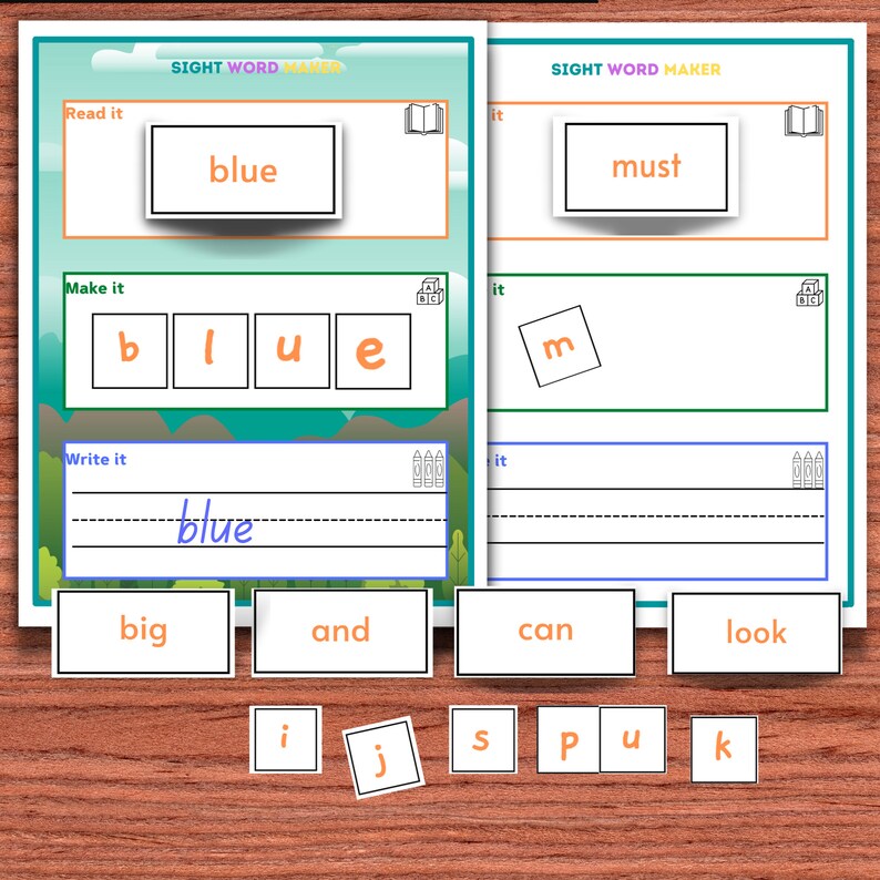 Sight Word Builder, Flashcards, Dolch & Fry Lists (digital Download) - Etsy