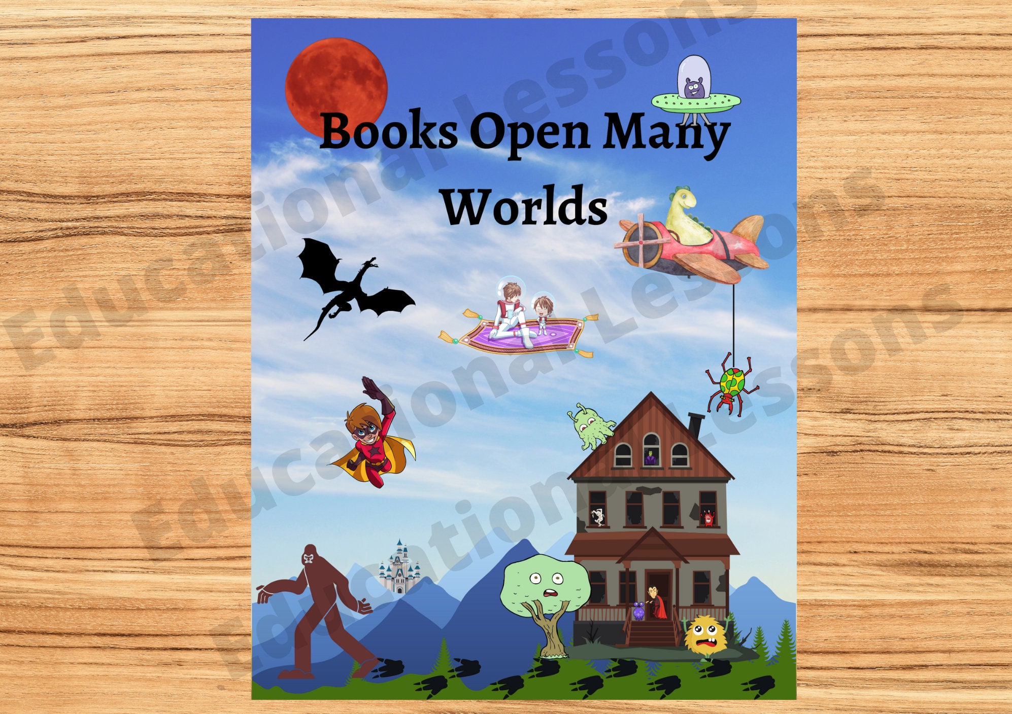 Book Poster Reading Poster Unique Reading School Poster | Etsy