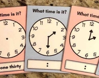 Analog Telling Time Flashcards Homeschool Resources Learning - Etsy